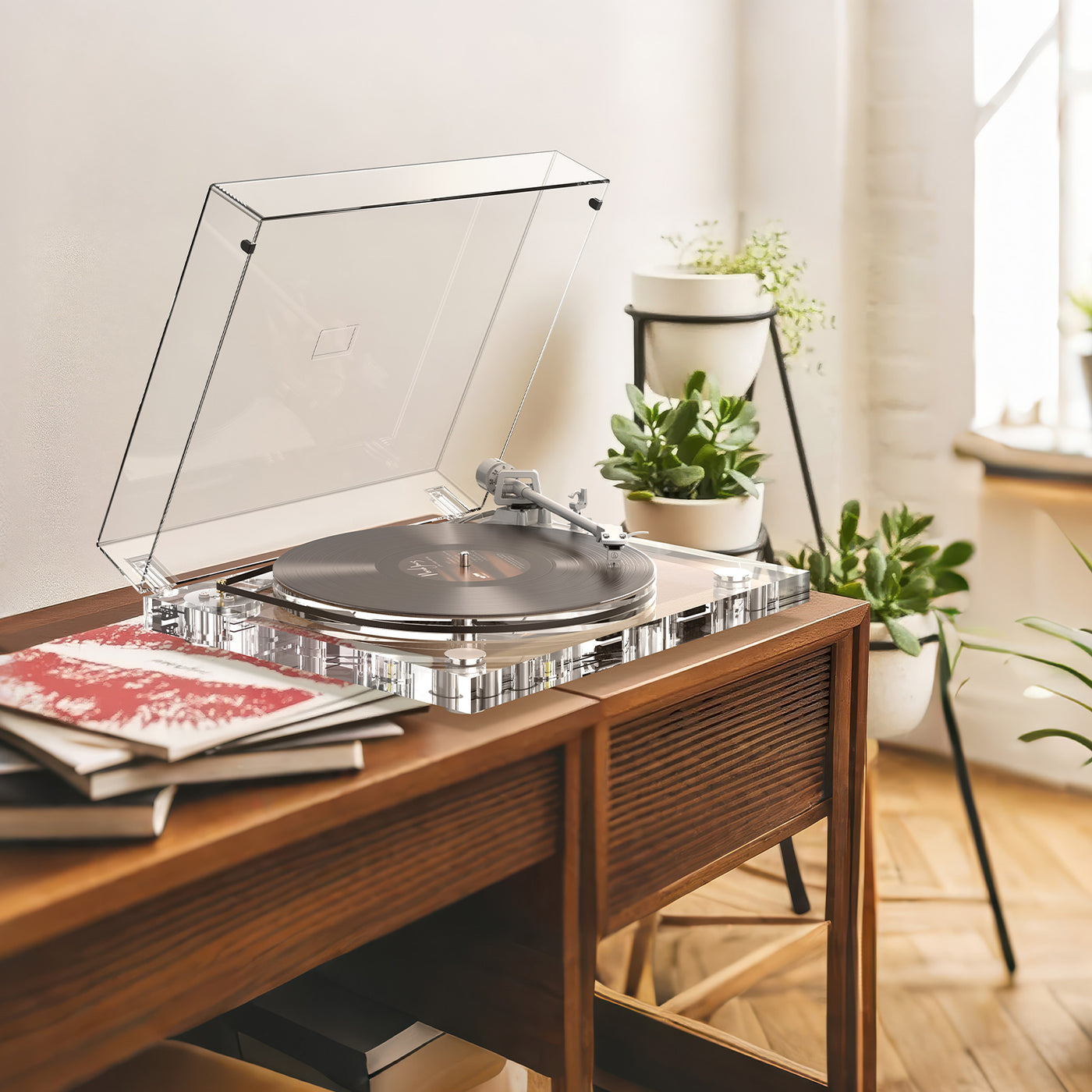 Audio Keeper | ICE1-V2 Transparent Acrylic Hi-Fi Bluetooth Turntable